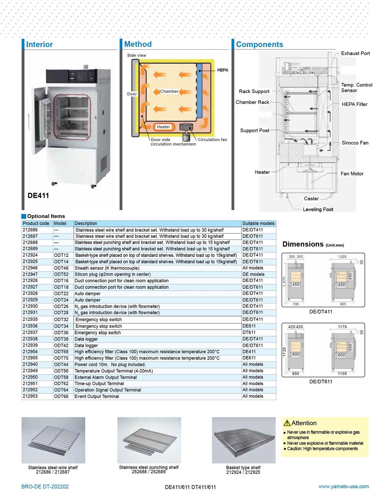 Yamato DE & DT Series Forced Convection Cleanroom Ovens